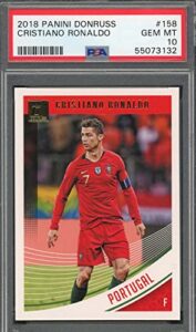 cristiano ronaldo 2018 panini donruss soccer card #158 graded psa 10