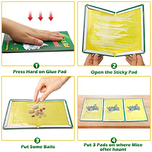 12 Pack Mouse Traps Indoor for Home Glue Traps for Mice and Rats, Sticky Board for House Indoor Outdoor Extra Glue（12"X8"）