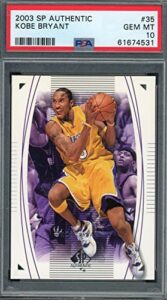 kobe bryant 2003 upper deck sp authentic basketball card #35 graded psa 10