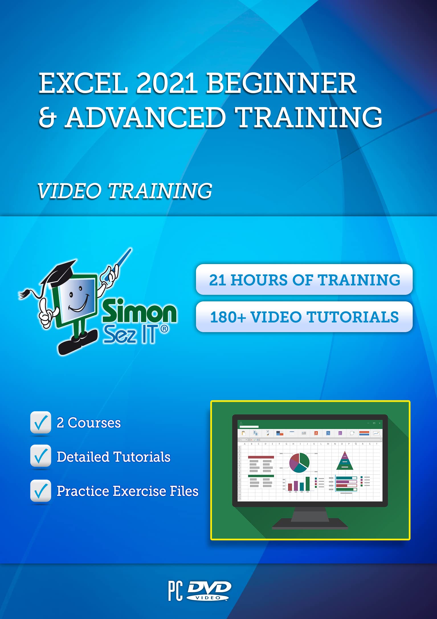 Excel 2021 Training DVD for Absolute Beginners to Advanced Users – Excel Course Including Exercise Files