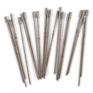 20pcs Lapidary Drill Bit, 1mm Diamond Coated Lapidary Drill Bits Solid Bits Needle for Jewelry Agate,Solid Bits Needle Agate Drill Bit