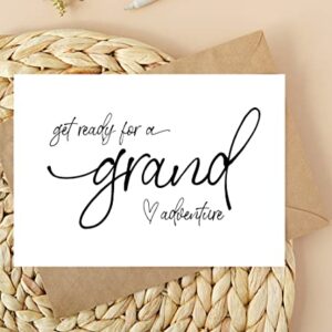 Pregnancy Reveal for Grandparents to be Card, Grand Adventure, Baby Announcements Family, We're Having a Baby Gift for Parents, Mom to Be