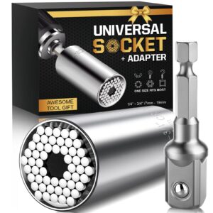 stocking stuffers white elephant christmas gifts for adults men-super universal socket tools for him teens, wrench set unscrew any bolt-silver