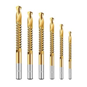 vieue drill bits 4/6 piece cobalt bit set spiral metric composite tap bit tap twist bit wood drill for cutting drilling slotting (color : 3 4 5 6 6.5 8mm)