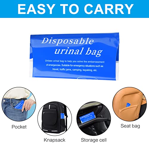 Moodooy Emergency Portable Urine Bag, 12pcs Travel Urinal Bag, Disposable Urine Bag can be Used for Emergency Situations Such as Traffic Jams, Vomiting, Camping, etc. Unisex Urinal Bag.