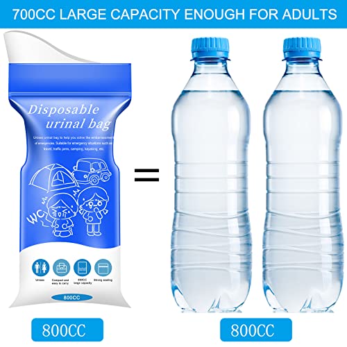 Moodooy Emergency Portable Urine Bag, 12pcs Travel Urinal Bag, Disposable Urine Bag can be Used for Emergency Situations Such as Traffic Jams, Vomiting, Camping, etc. Unisex Urinal Bag.