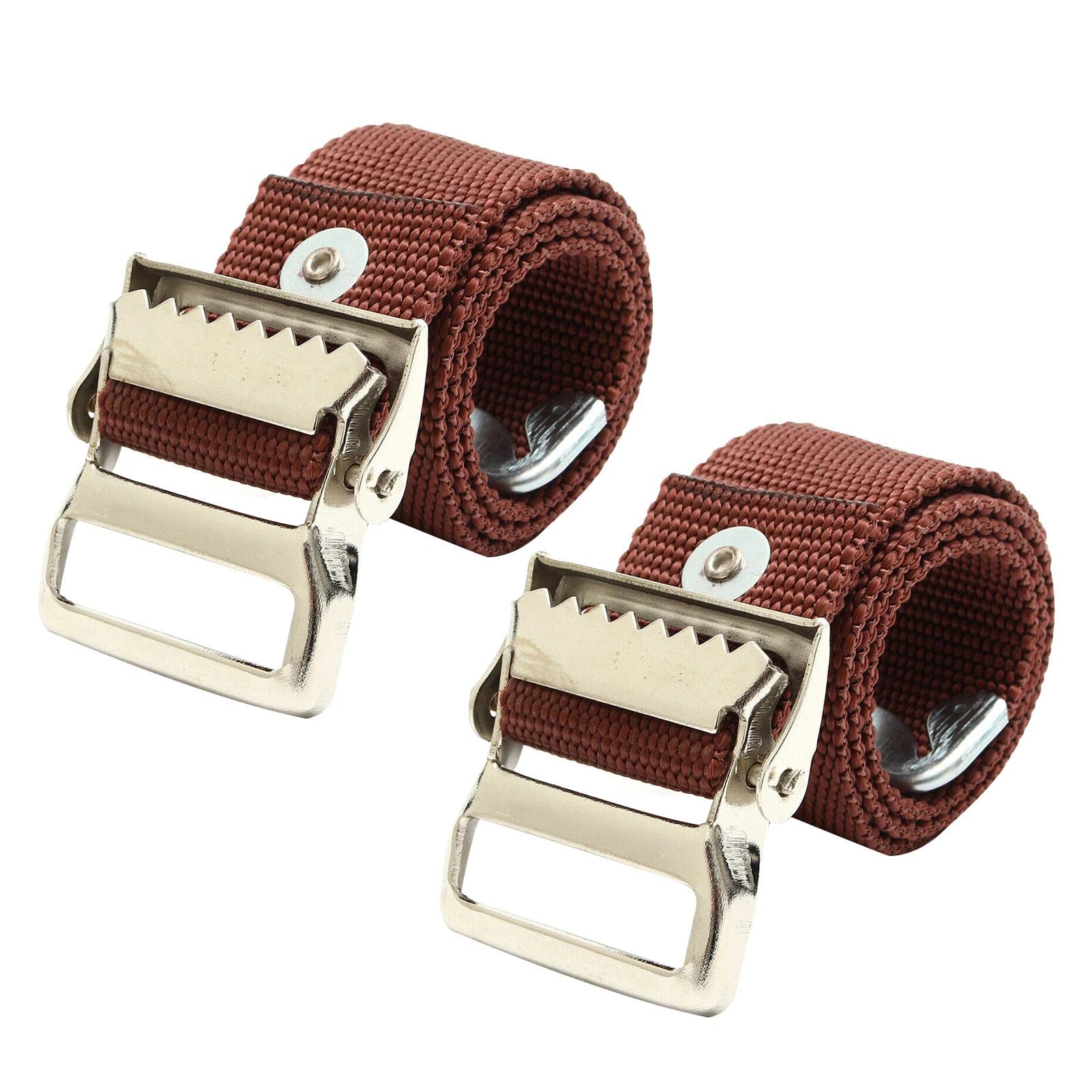 Leg Band Strap, 1 Pair Adjustable Comfort Drywall Home Improvement Stilts Firm Leg Band Straps Loop for Men and Women, Replacement Part for Stilts, Brown(Size:2pcs)