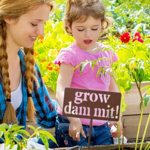 Grow Dammit Garden Signs Decor- Metal Garden Stakes Sign Funny Gardening Gifts with Gift Box for Women Men and Gardeners (19.7 Inches Tall)