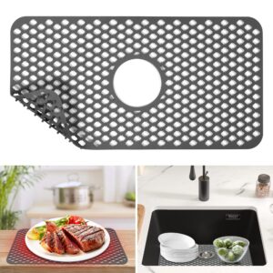 urmona sink protectors for kitchen sink, 24.8'' x 13'' silicone sink mat, sink mats for bottom of kitchen stainless steel sink, non-slip folding sink mat for kitchen sink