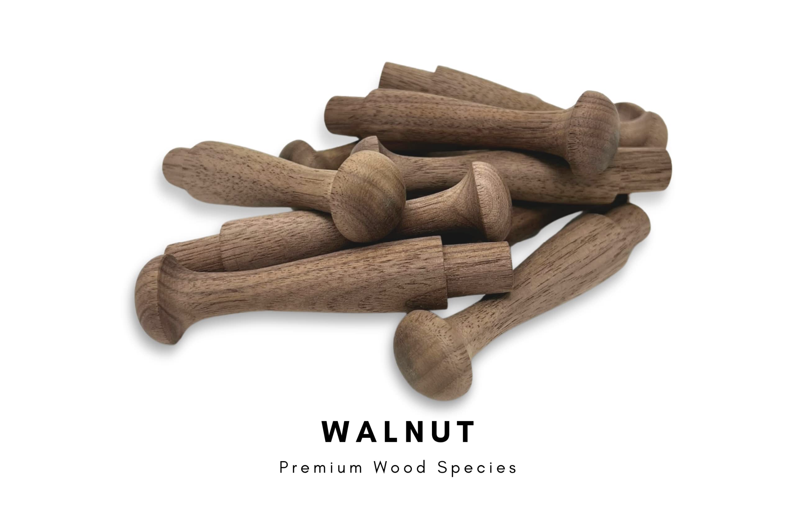 Balsam Point Workshop Walnut 3.5-Inch Premium Unfinished Wood Shaker Pegs with 5/8-Inch Tenon Sanded Smooth for Staining - Use for Crafting and Woodworking (10-Pack)