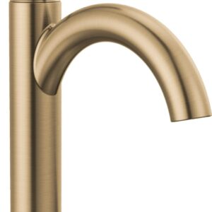 Delta Faucet Nicoli Gold Bathroom Faucet, Single Hole Bathroom Sink Faucet, Single Handle Bathroom Faucet, Pop-Up Drain Assembly, Champagne Bronze 15749LF-CZ