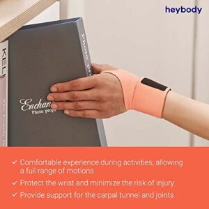 heybody Slim Air Wrist Support Strap (1Pack) | Fitness Daily Carpal Tunnel Arthritis Wrist Pain Relief Injury Prevention | Comfortable Fit | Elastic Material | Breathable Fabric (Orange)