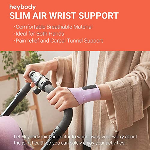 heybody Slim Air Wrist Support Strap (1Pack) | Fitness Daily Carpal Tunnel Arthritis Wrist Pain Relief Injury Prevention | Comfortable Fit | Elastic Material | Breathable Fabric (Orange)