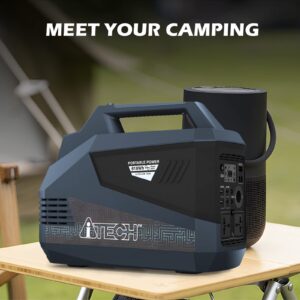 A-ITECH 618Wh Portable Power Station 600W, Battery Capacity Solar Generator with AC Outlets, DC, Fast Charging USB, Backup Supply for Camping, Outdoor, RV, Emergency