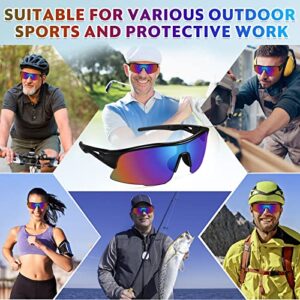 miunruar Safety Glasses for Men 8 Pack, ANSI Z87.1+ UV Protective Eyewear, Impact Resistant Tinted Safety Goggles for Work, Sport, Driving, Biking