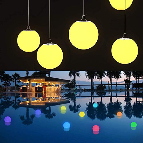 megastar 2Packs Pool Lights, 3-Inch Floating Pool Accessories, LED Orb Lamp, Rechargeable Hot Tub Lights, Remote Control, Home Party Christmas Decoration