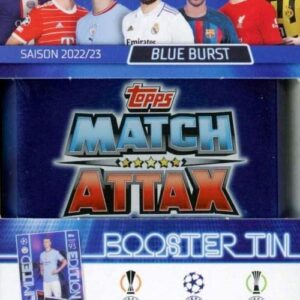 2022/23 Topps Match Attax Champions League Soccer EXCLUSIVE Collectors Booster TIN with 38 Cards Including (2) LIMITED EDITION Cards! Look for Haaland, Ronaldo, Messi, Mbappe, Pedri & More! WOWZZER