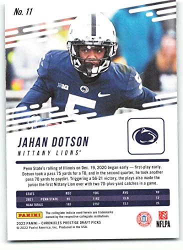 2022 Panini Chronicles Draft Picks Prestige #11 Jahan Dotson NM-MT Penn State Nittany Lions Football