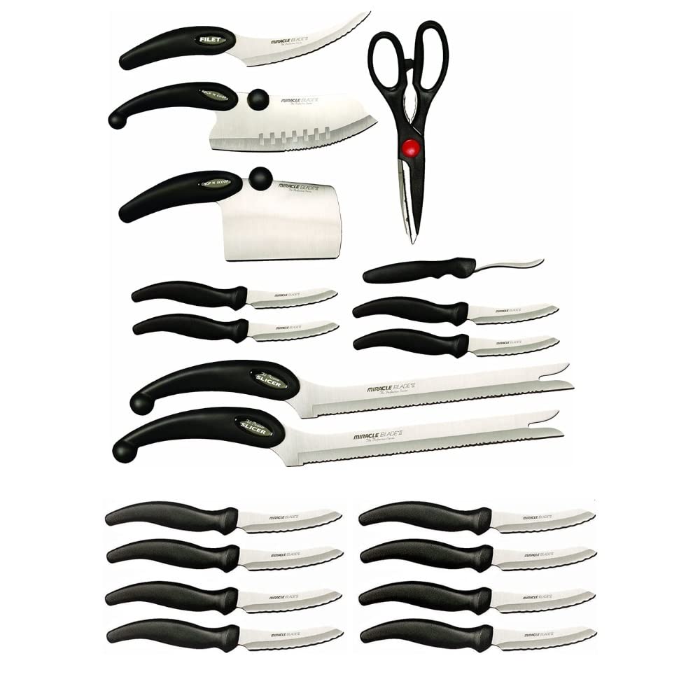 Miracle Blade IV World Class Professional Series 13 Piece Chef's Knife Collection and 8 IV World Class Steak Knives