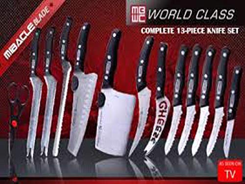 Miracle Blade IV World Class Professional Series 13 Piece Chef's Knife Collection and 8 IV World Class Steak Knives