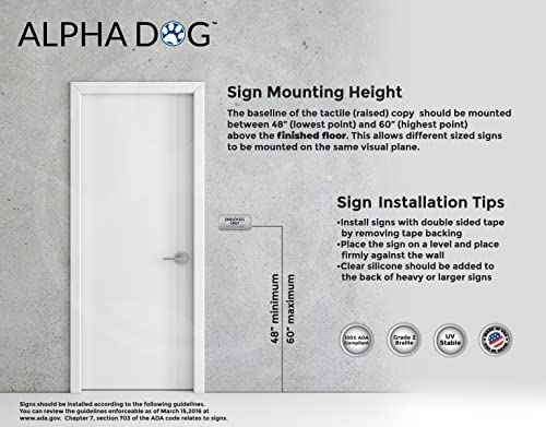 ALPHA DOG ADA SIGNS - Employees Only Sign with Braille for Your Business, 4x8 Inch, ADA Compliant, Indoor or Outdoor, Easy Installation, Made in the USA, Brushed Metal