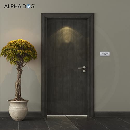 ALPHA DOG ADA SIGNS - Employees Only Sign with Braille for Your Business, 4x8 Inch, ADA Compliant, Indoor or Outdoor, Easy Installation, Made in the USA, Brushed Metal