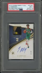 ja morant 2019 immaculate rookie sneaker logo swatch auto /40 psa 7/10 autograph - autographed nba sneakers