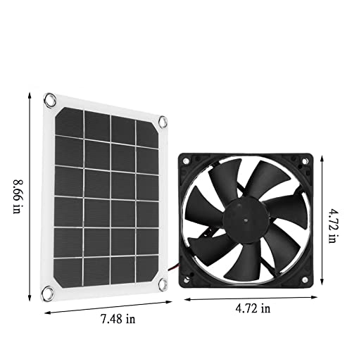 Amikadom #FA617Y Solar Panel Fans Kit 10W Solar Panel Powered Dual Fan Waterproof Portable Outdoor Solar Exhaust Ventilation Fan for G