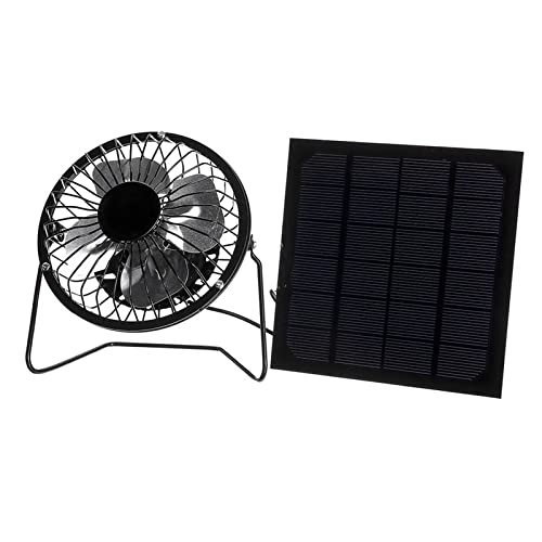 Amikadom #4txL66 Solar Panel Powered Fanmini Ventilatorexhaust Fan for Greenhouse Motorhome House Chicken House Outdoor Ventilation Eq