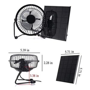 Amikadom #4txL66 Solar Panel Powered Fanmini Ventilatorexhaust Fan for Greenhouse Motorhome House Chicken House Outdoor Ventilation Eq