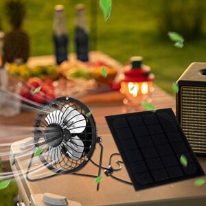 Amikadom #4txL66 Solar Panel Powered Fanmini Ventilatorexhaust Fan for Greenhouse Motorhome House Chicken House Outdoor Ventilation Eq