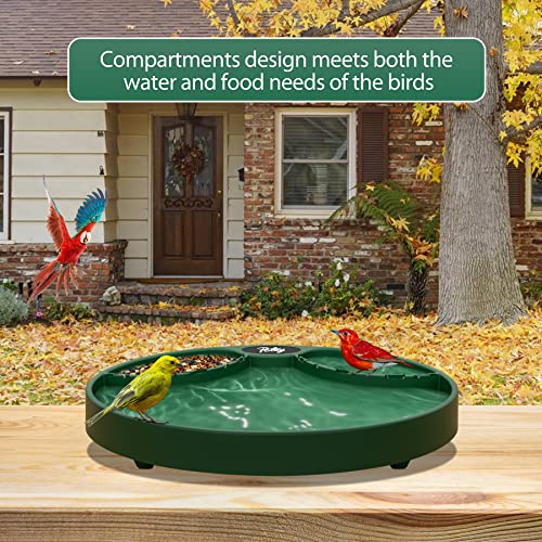 POTEY Heated Bird Bath, Bird Baths for Outdoors for Winter, 3 Easy Ways to Mount Bird Feeder Bird Habitat, 75w All Seasons Available Bird Baths for Outdoors Garden Yard, Gift Ideas for Bird Lovers