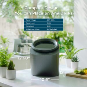 Electric Kitchen Waste Composter | Visual Countertop Compost Bin | Smart Garbage Disposal & Low-temperature Compost Machine 2-in-1 | Compact Indoor Food Waste Cycler for Apartment | Cavdle WasteCycler