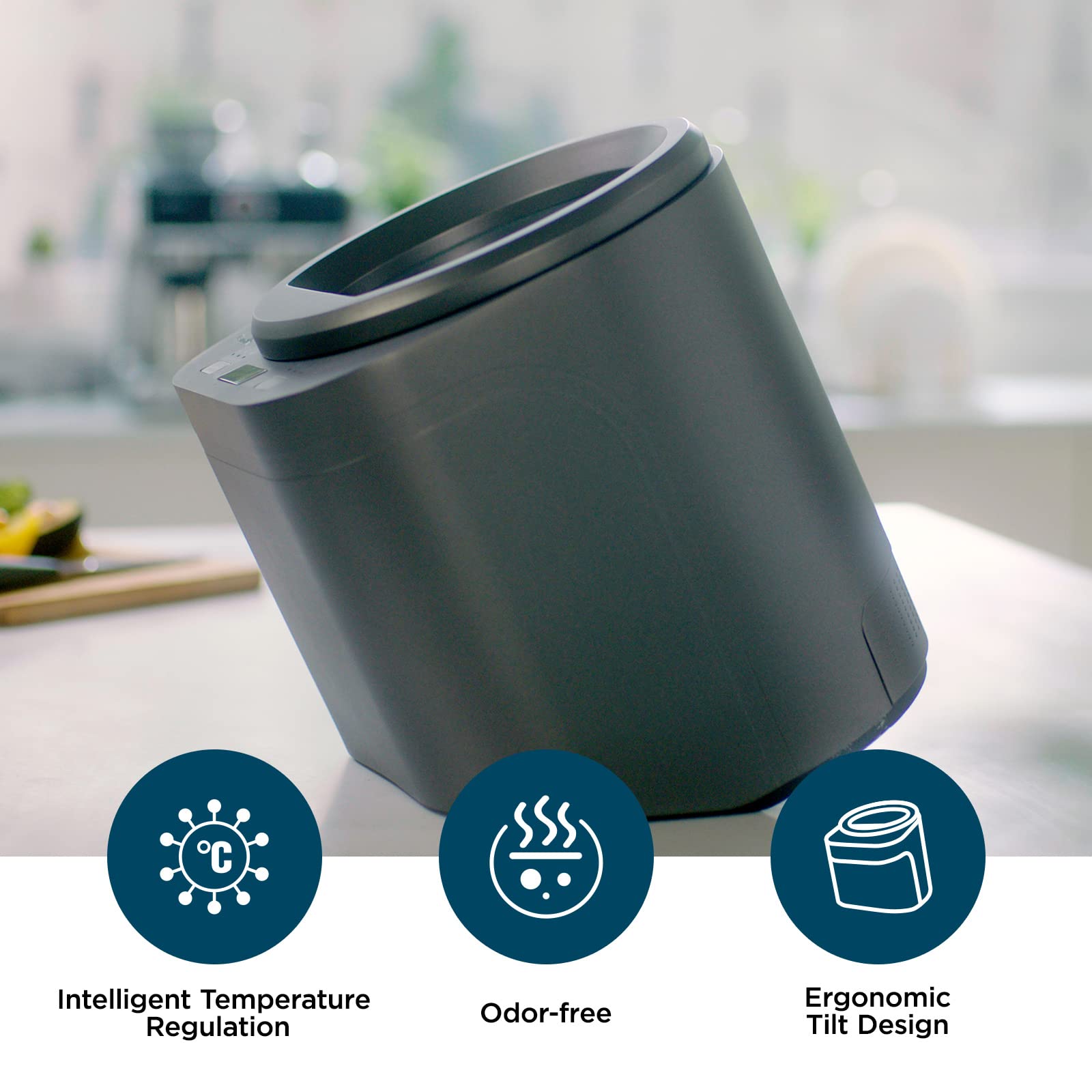 Electric Kitchen Waste Composter | Visual Countertop Compost Bin | Smart Garbage Disposal & Low-temperature Compost Machine 2-in-1 | Compact Indoor Food Waste Cycler for Apartment | Cavdle WasteCycler