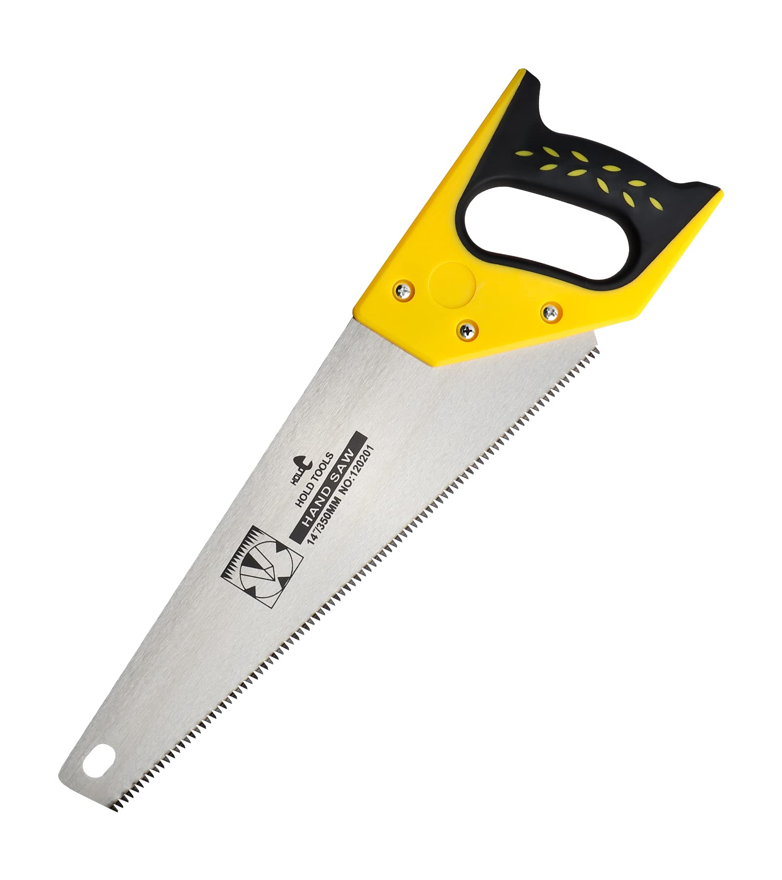 DOWELL 14 in Hand Saw - 11 TPI Fine Cuts Wood Saw Perfect for Sawing, Trimming, Gardening, Cutting Wood, Drywall, Plastic Pipes, Sharp Blade - Crosscut Saw, HY041107