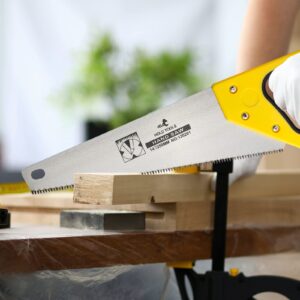 DOWELL 14 in Hand Saw - 11 TPI Fine Cuts Wood Saw Perfect for Sawing, Trimming, Gardening, Cutting Wood, Drywall, Plastic Pipes, Sharp Blade - Crosscut Saw, HY041107