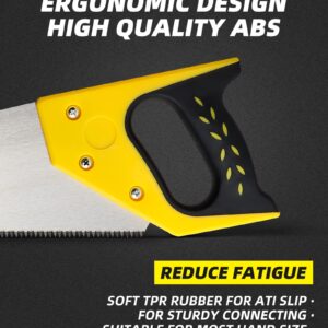 DOWELL 14 in Hand Saw - 11 TPI Fine Cuts Wood Saw Perfect for Sawing, Trimming, Gardening, Cutting Wood, Drywall, Plastic Pipes, Sharp Blade - Crosscut Saw, HY041107