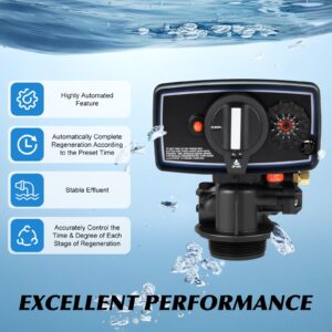 Timer Water Softener Control Valve 110V 3W Water Softener Timer Valve Backwash Head 12 Day Timer Valve Replacement Softener Valve For Filter Resin Tanks, Black