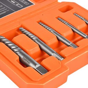 Luckyway 5-Piece Damaged Screw Extractor Set Damaged & Stripped Screw Extractor Remover Tool, Easy Out Bolt Extractor Set for Removing Stripped Screws and Broken Bolts