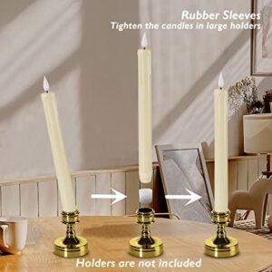 Homemory 6 Pcs Flameless Taper Candles with Remote, Timer, Dimmer, Ivory Battery Operated CandleSticks with Flickering Light, Plastic Led Window Candles, 9.6 Inches for Halloween Christmas Decoration