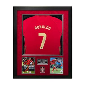 cristiano ronaldo signed autographed portugal jersey framed to 32x40 icons - autographed soccer jerseys