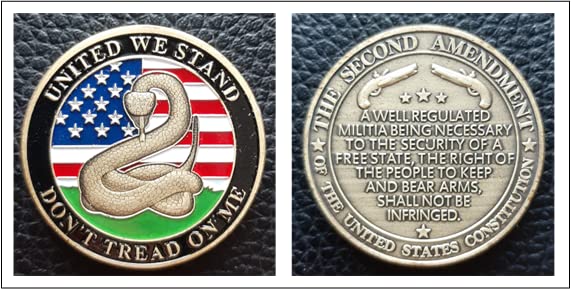 Junk and Disorderly, AZ Challenge Coin: Second 2nd Amendment Don't Tread on Me