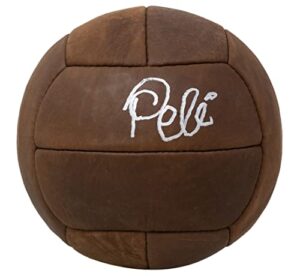 pele signed vintage soccer ball bas