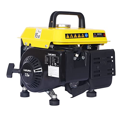 Gas Powered Generator, 900 Watts 71CC Gasoline Power Generator with Low Noise for Home Use, Portable Outdoor Generator for Camping, EPA III and CARB Compliant, Yellow & Black