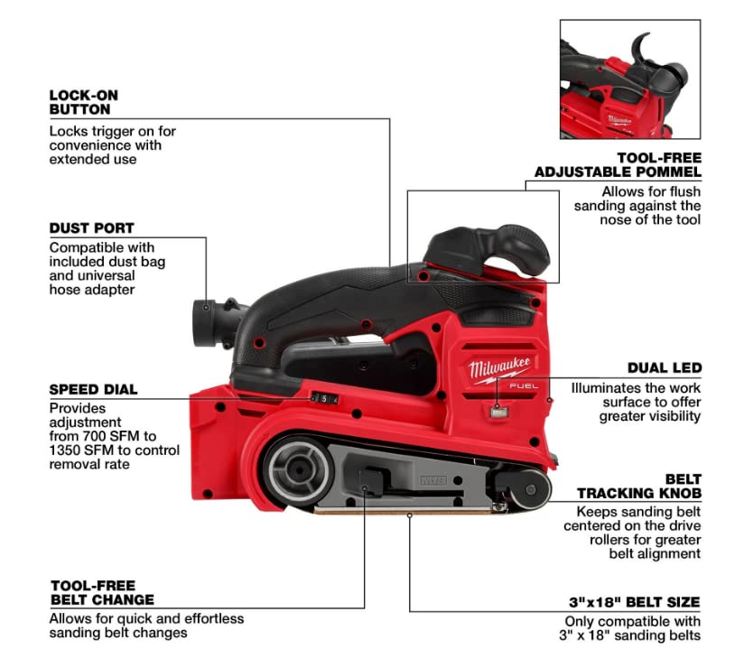 Milwaukee M18 FUEL 3-in. x 18-in. Cordless Belt Sander