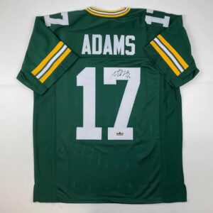 facsimile autographed davante adams green bay green reprint laser auto football jersey size men's xl