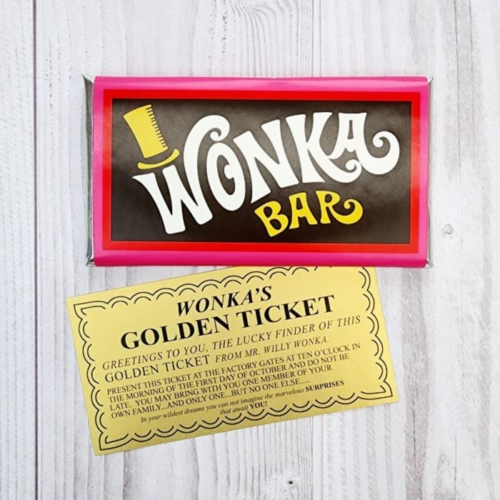 7 oz Inspired Candy Wrapper and Golden Ticket (candy not included)