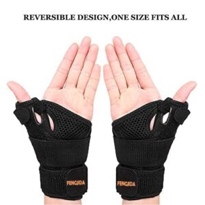 Thumb Brace - Carpal Tunnel Wrist Brace Relief and Tendinitis Arthritis Sprained, Thumb Spica Splint Wrist Support to Help Sleep, Treat Trigger Finger Splint Sprained Relieve Pain - Fit Left and Right Hands