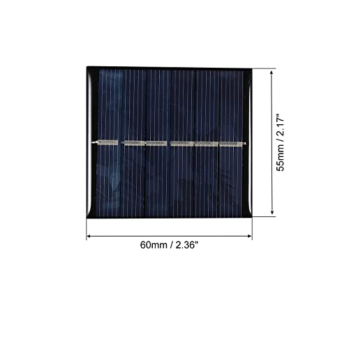 MECCANIXITY Mini Solar Panel Cell 3V 150mA 0.45W 60mm x 55mm for DIY Electric Power Project Pack of 2