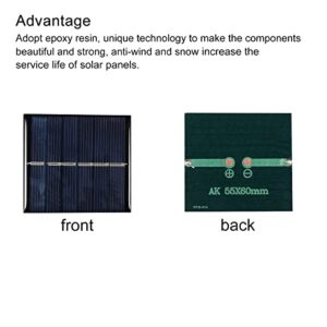 MECCANIXITY Mini Solar Panel Cell 3V 150mA 0.45W 60mm x 55mm for DIY Electric Power Project Pack of 2